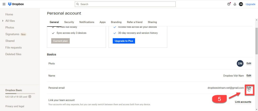 Dropbox アカウントに関連付けているメールアドレスを変更する方法 - Tokyo Cloud