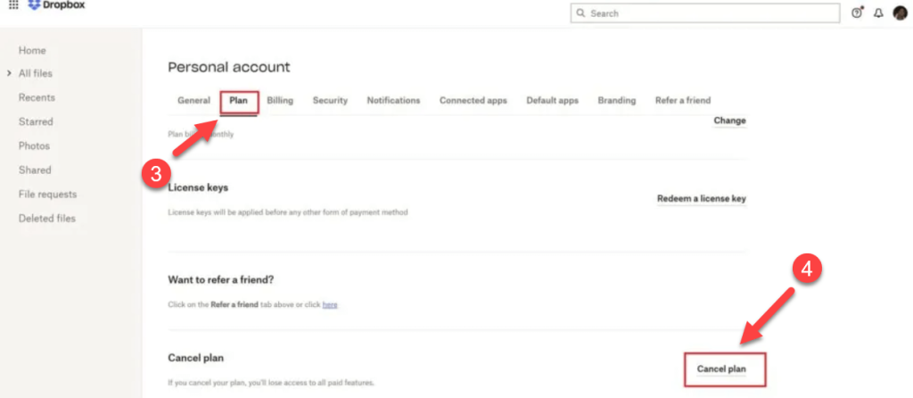個人用のDropboxプランをキャンセルする方法 - Tokyo Cloud